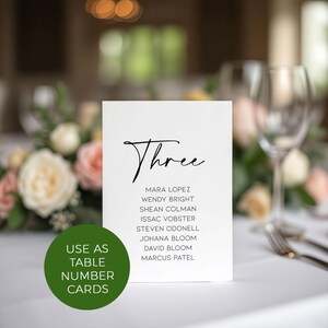 Minimalist Wedding Seating Chart Cards, Elegant Table Assignment Signs ...