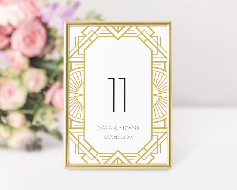 Printable Art Deco Table Numbers Editable Art Deco Table - Etsy