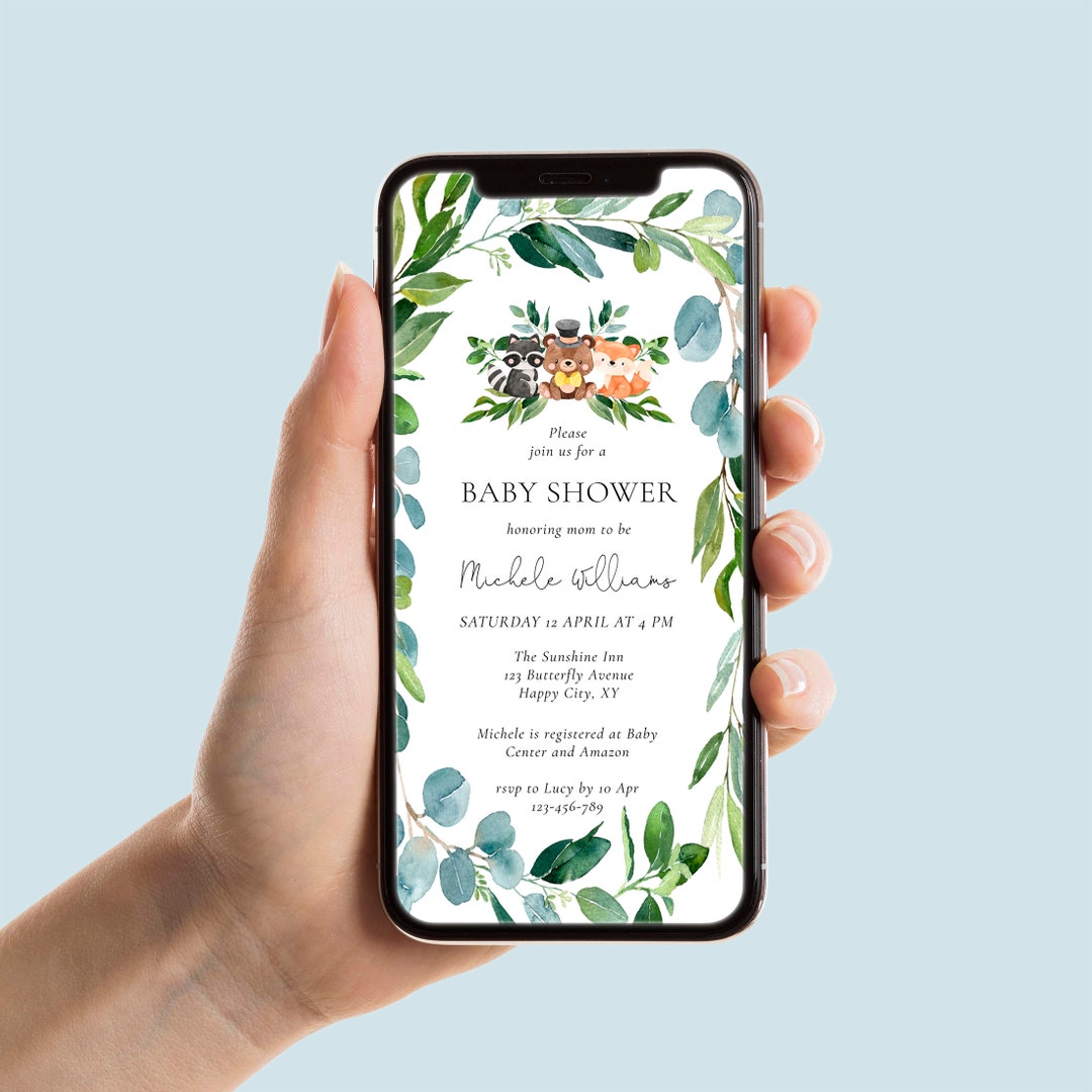 Digital Baby Shower Invitation Template, Electronic Baby Shower ...