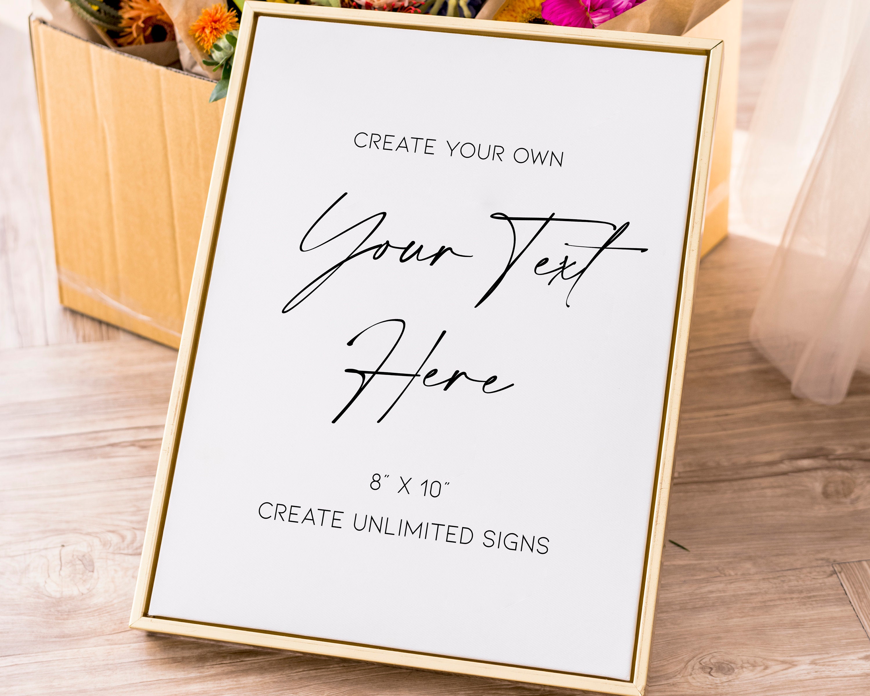 8x10 Custom Sign Template Editable Poster to Print at Home - Etsy