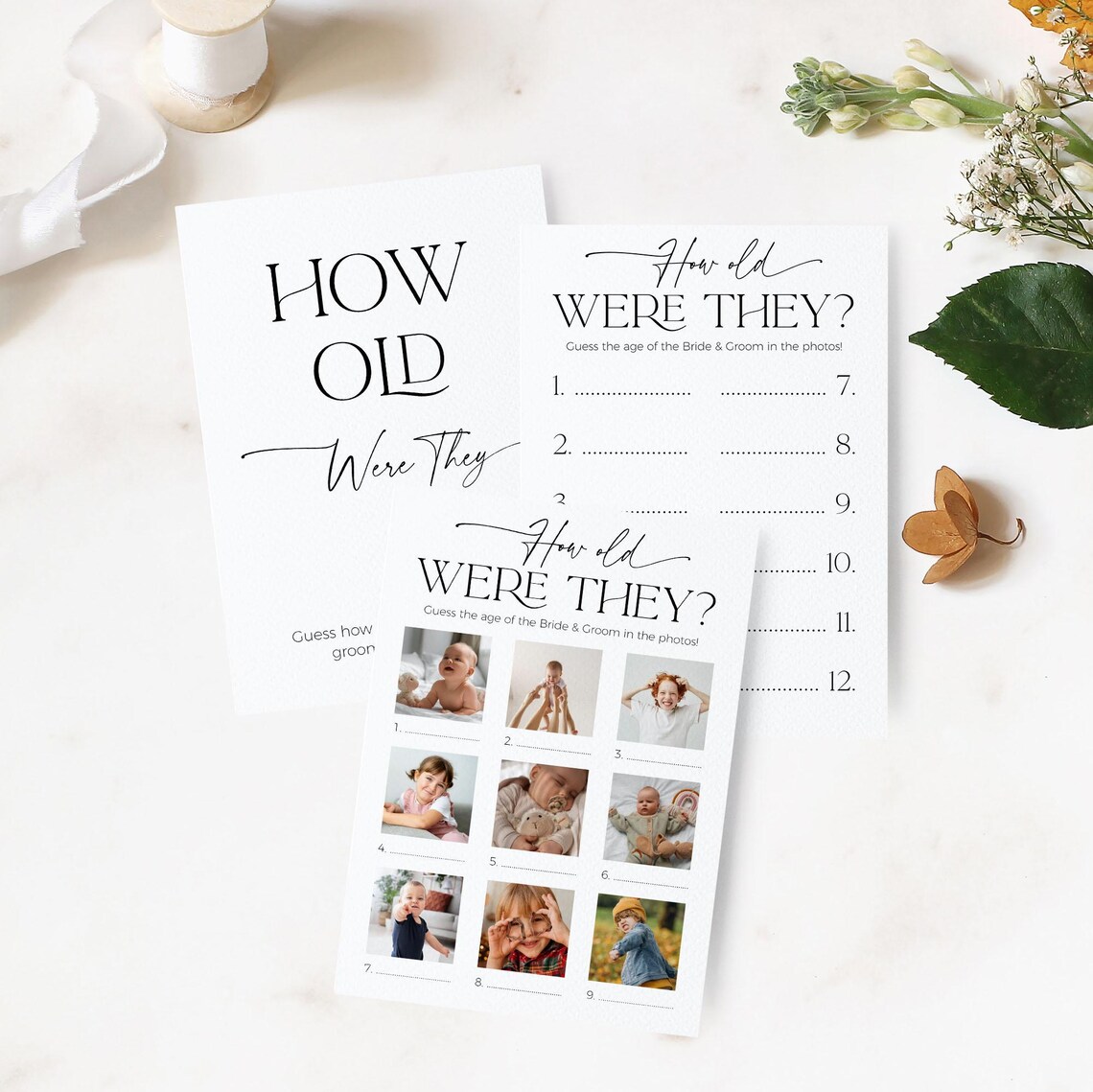 How Old Were They Baby Shower Game: Photo Age Guessing (editable) - Etsy