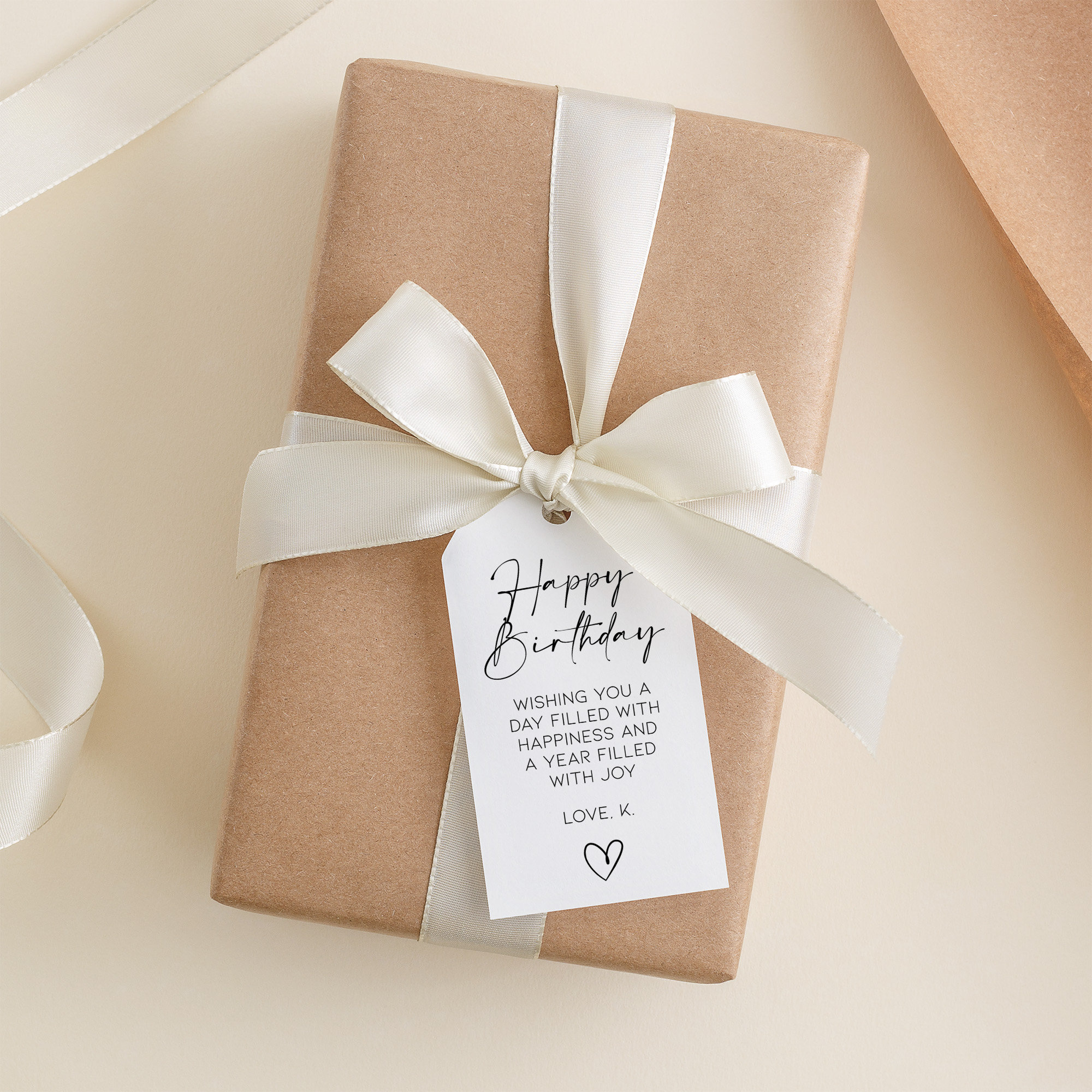 Custom Calligraphy Gift Tags in 2 Sizes, 100% Editable Printable ...