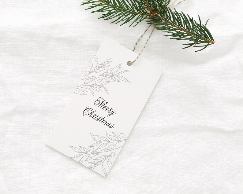 Elegant Christmas Gift Tag Template Long and Square Gift Tag - Etsy