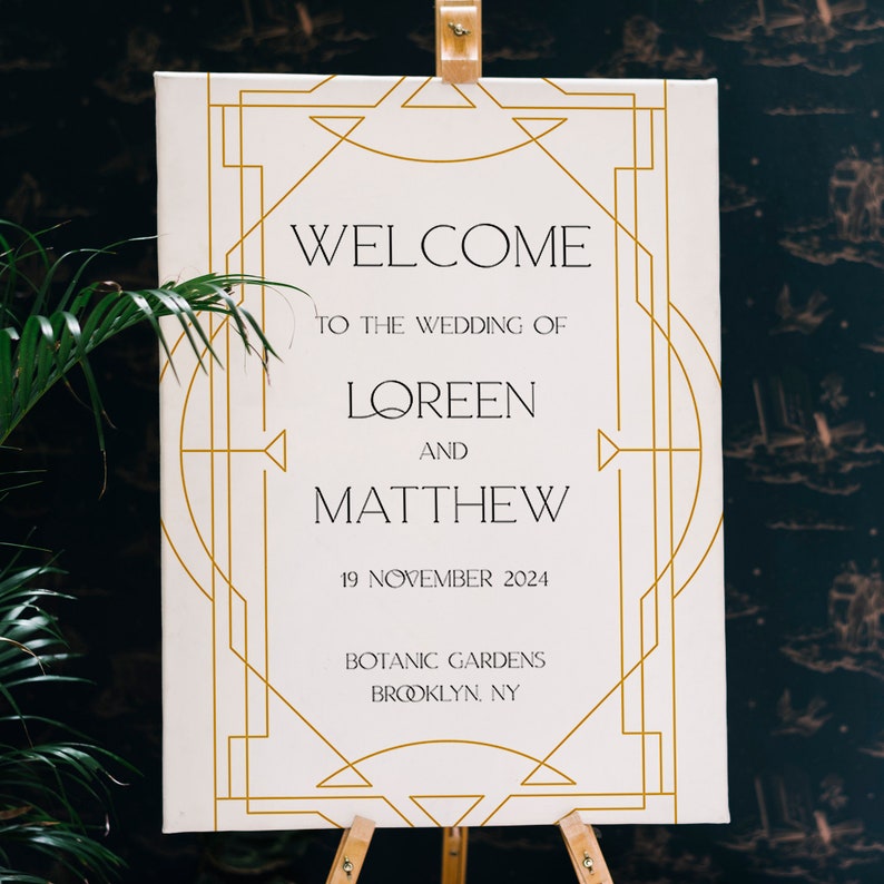 Art Deco Wedding Stationery Collection: Gatsby Invitation Set (instant ...