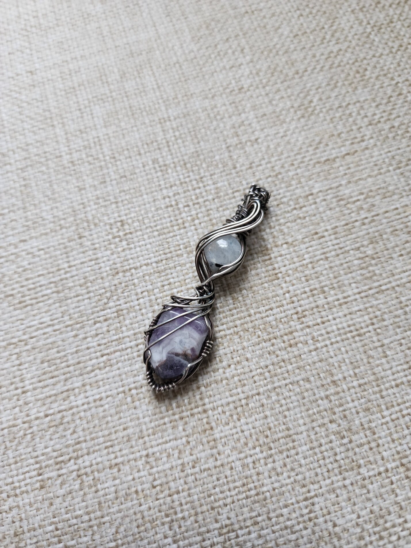 Amethyst Moonstone Amethyst and Moonstone Pendant Sterling - Etsy