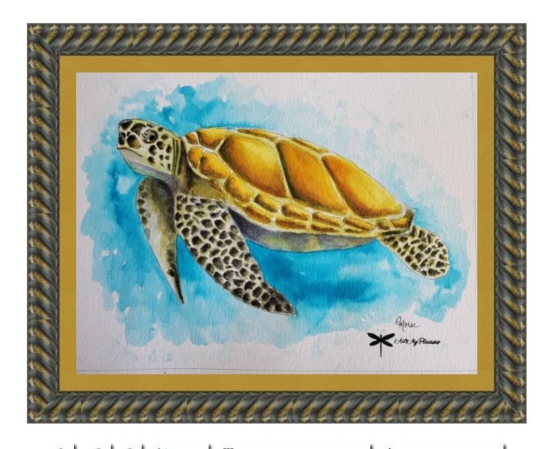Turtle, Loggerhead Turtle, Sea Turtle, Sea Life, Watercolor, Giclee ...