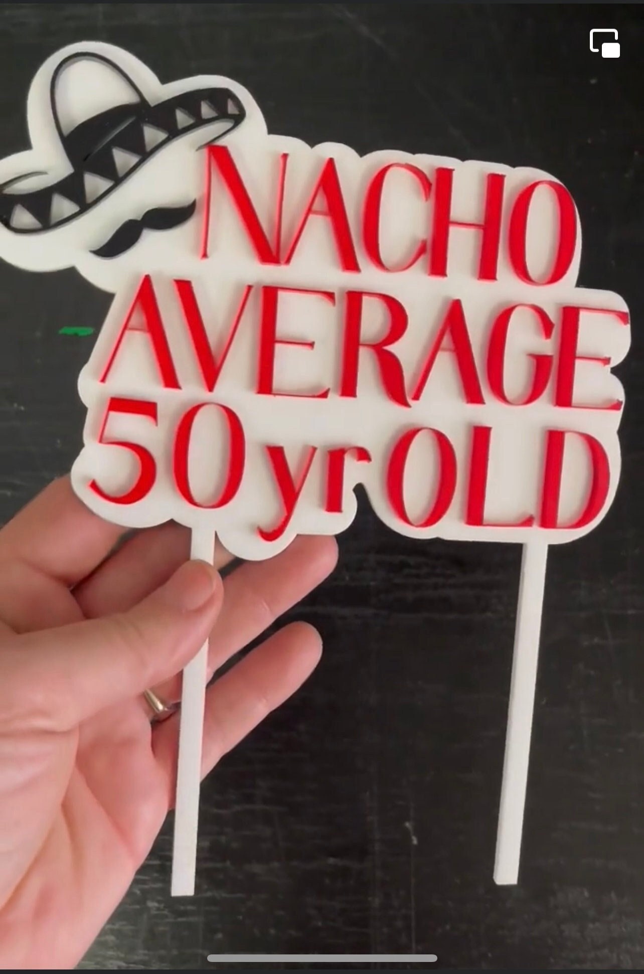 Nacho Average 50 Year Old Cake Topper - Etsy