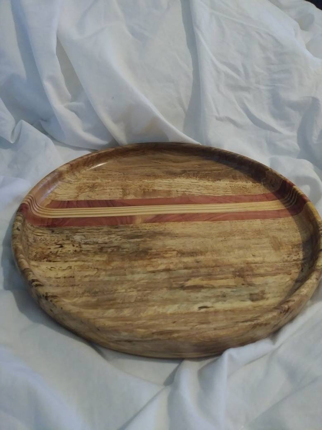 Pecan Platter With Cedar and White Pine Inlay - Etsy