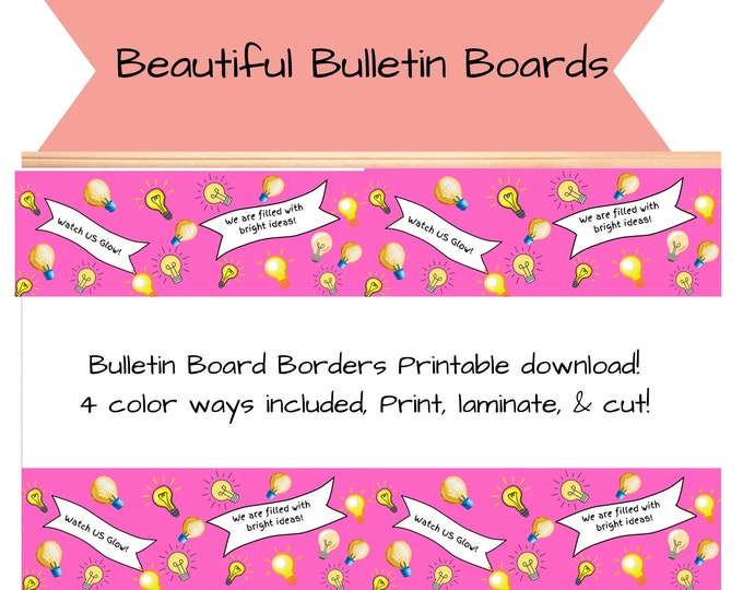 Pink and Yellow Flower Border in 4 Color Ways - Etsy