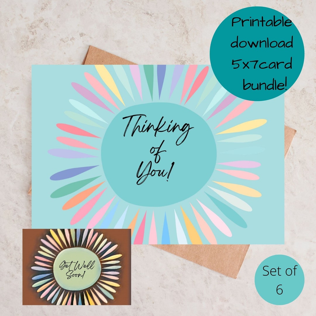 Caring Card Set of 6, Blank Printable Cards, - Etsy