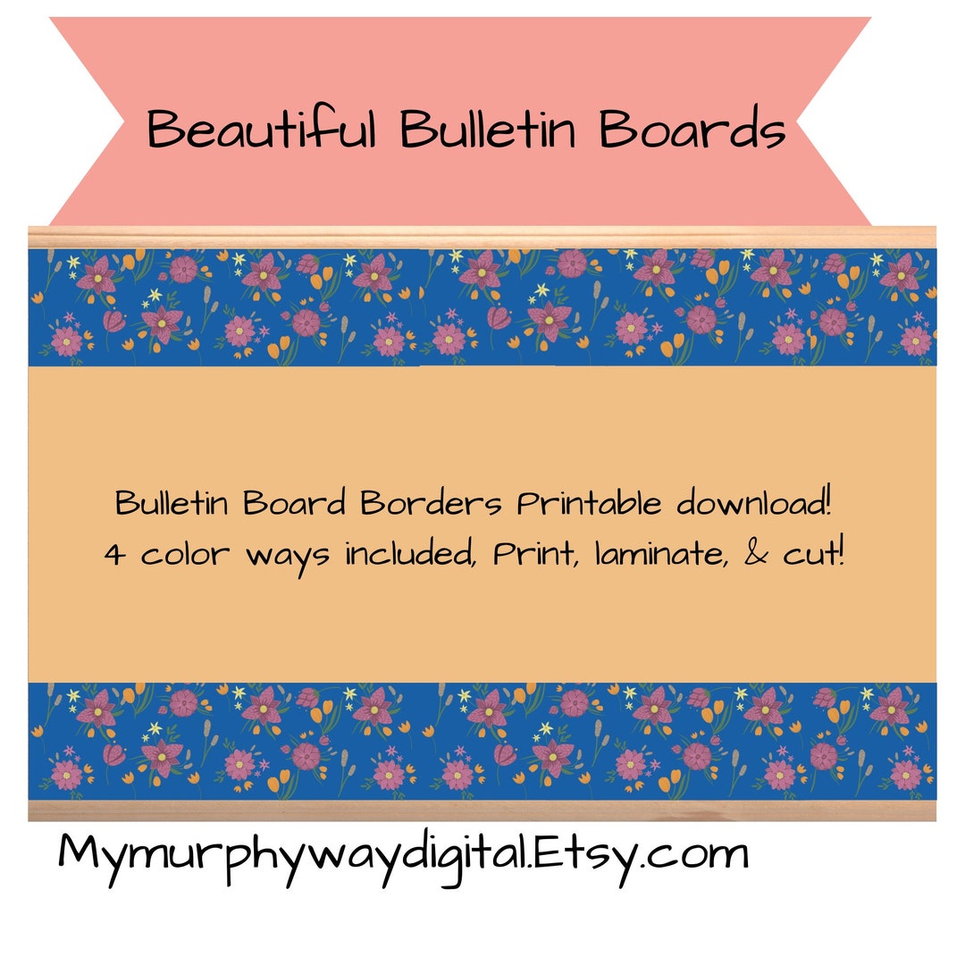 Pink and Yellow Flower Border in 4 Color Ways - Etsy