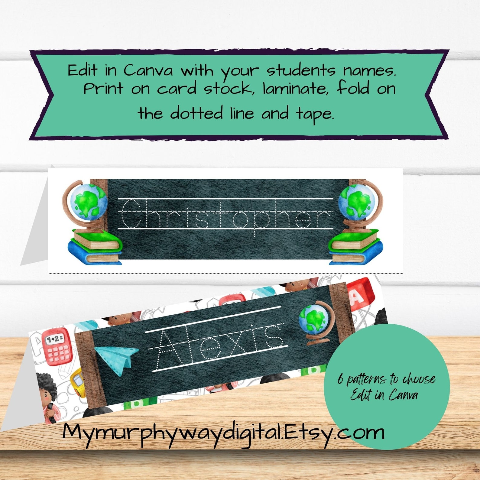 Name Tag Tent Printable for Back to School Elementary Editable - Etsy