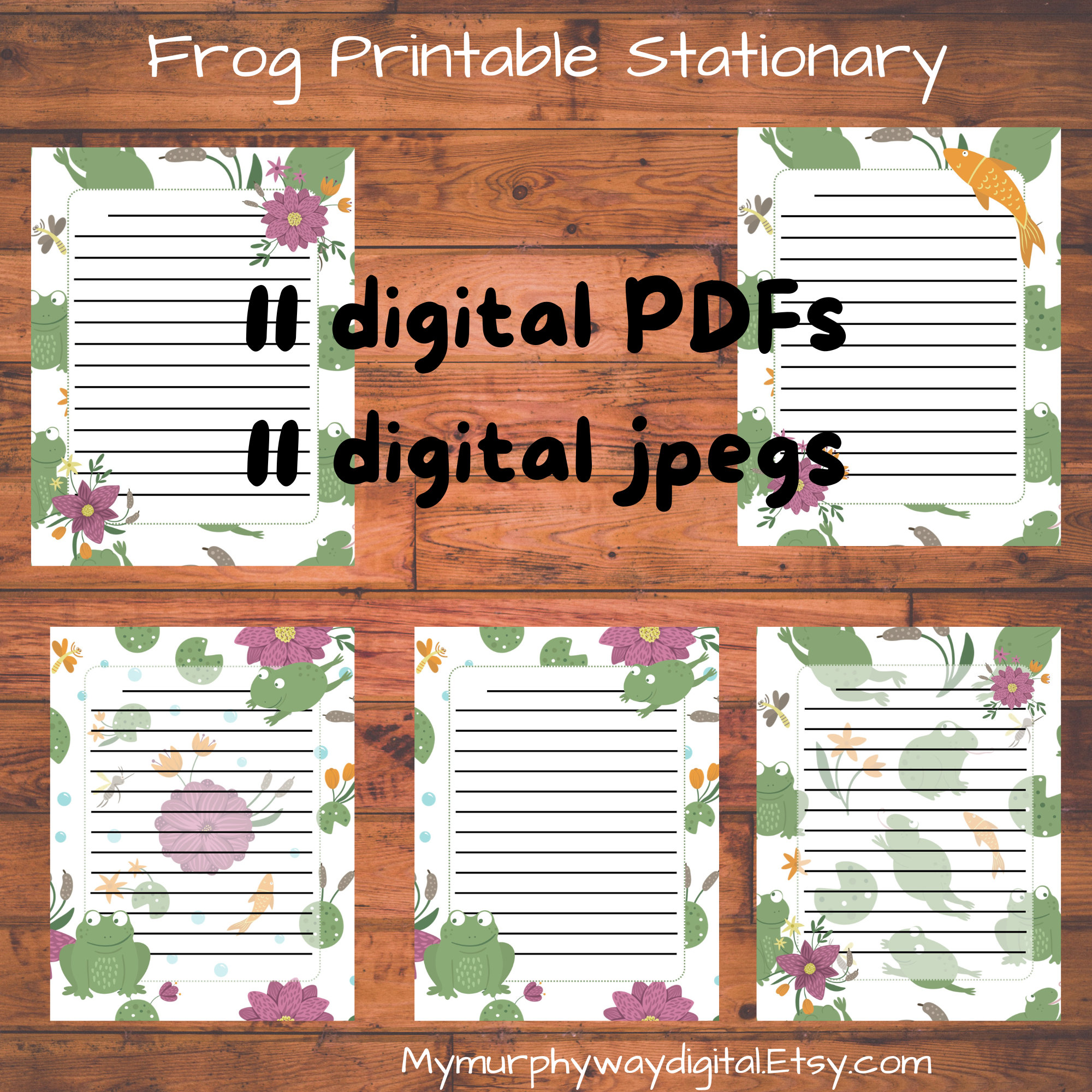 Frog Themed Printable Stationary Paper Pdf &jpg - Etsy