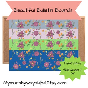 Pink and Yellow Flower Border in 4 Color Ways - Etsy