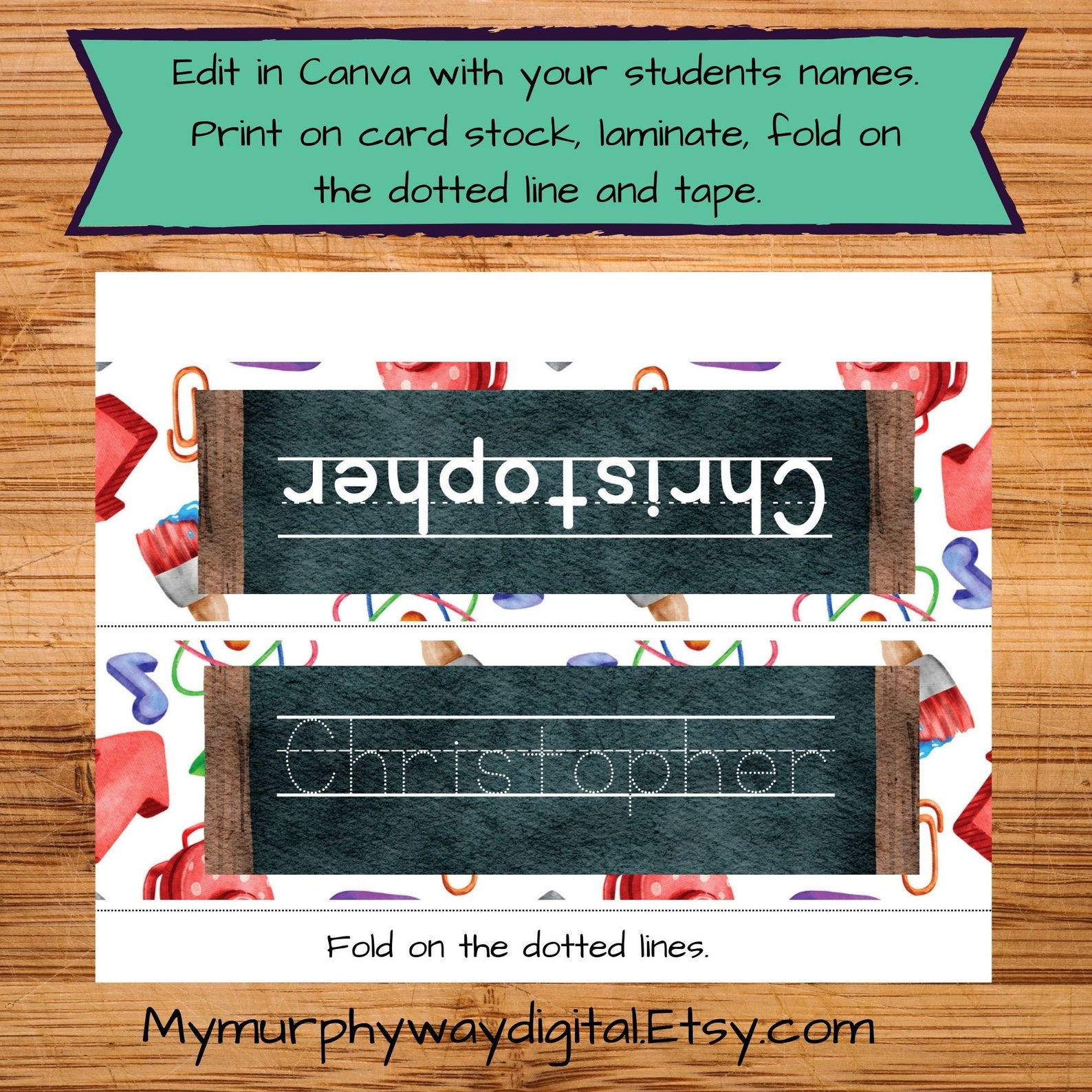 Name Tag Tent Printable for Back to School Elementary Editable - Etsy
