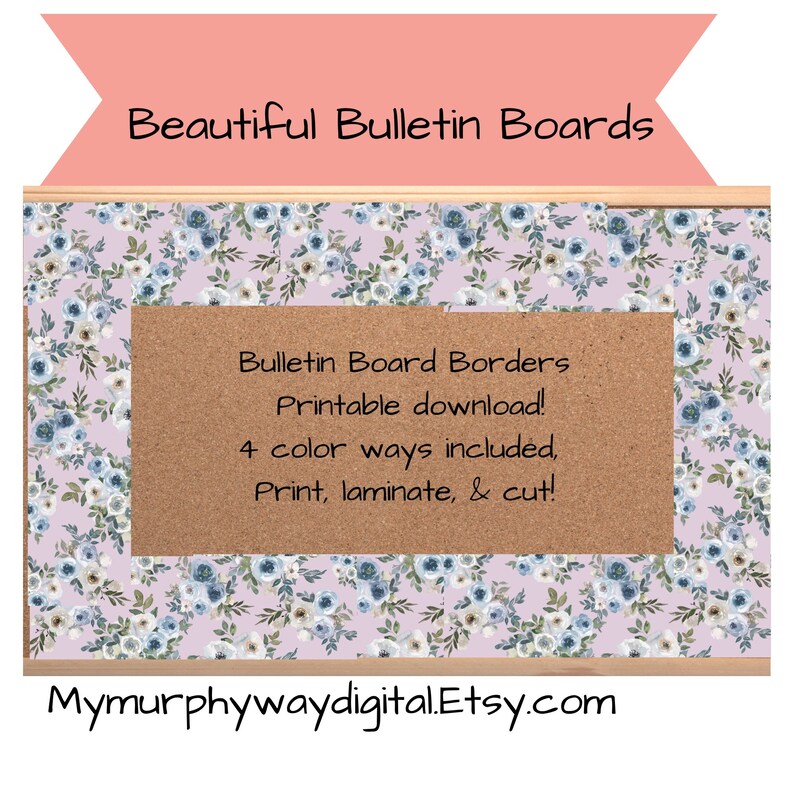 4 Beautiful Floral Printable Bulletin Board Borders for Any Sized ...