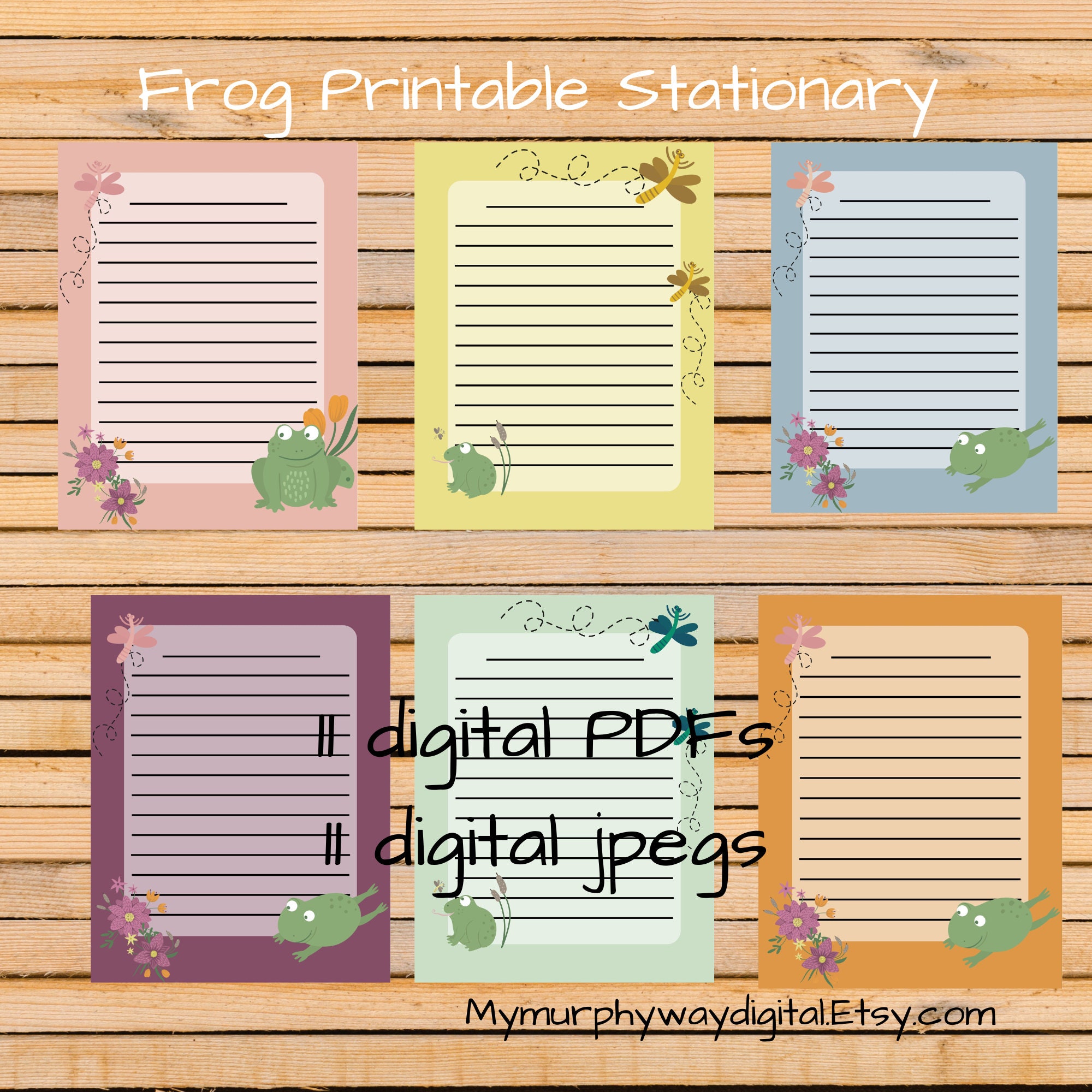 Frog Themed Printable Stationary Paper Pdf &jpg - Etsy