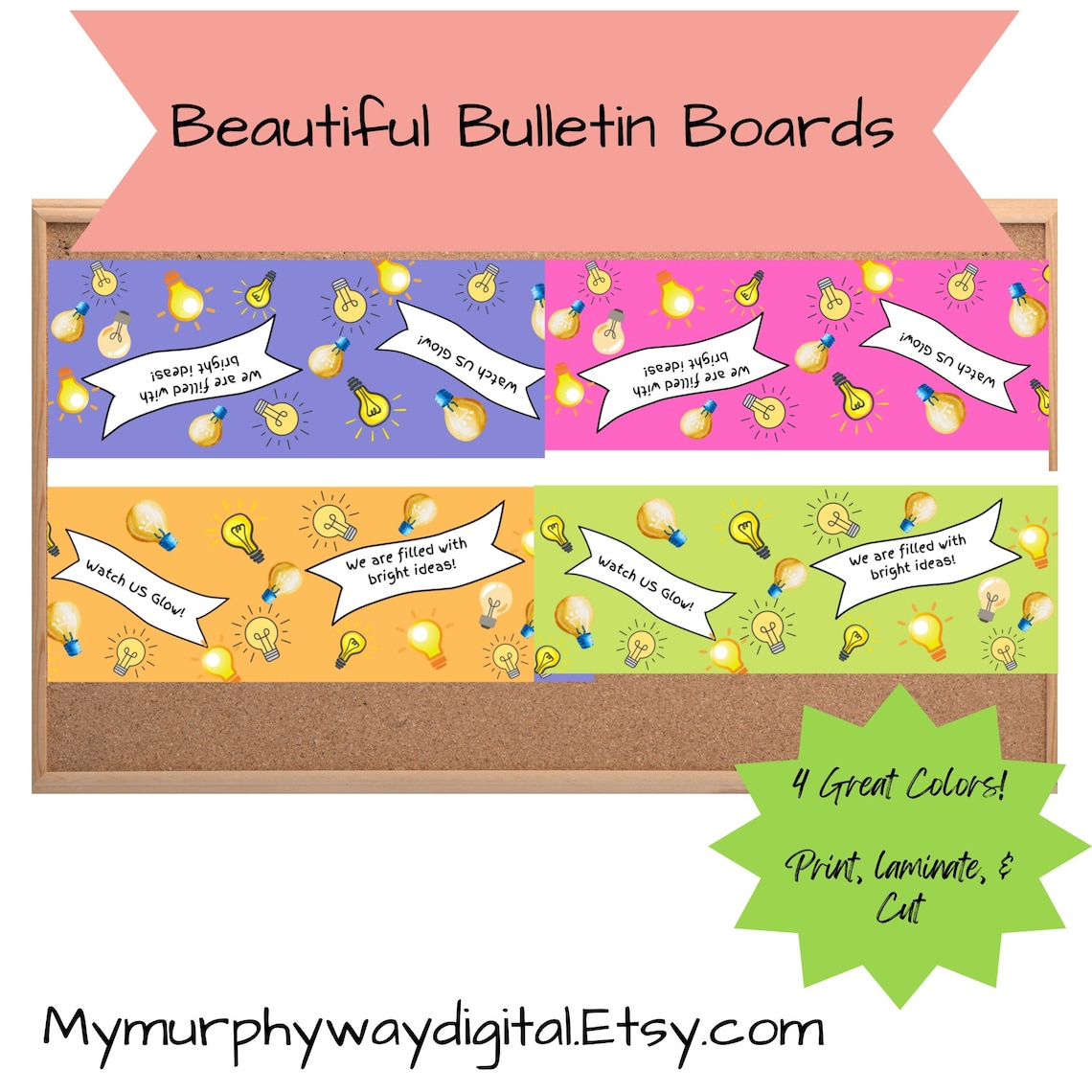 Light Bulb Classroom Bulletin Board Border 4x11 Printable Border we Are ...