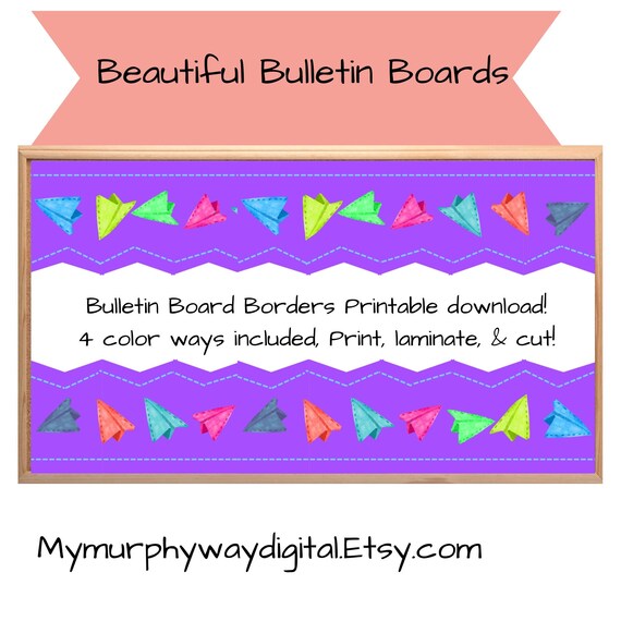 Paper Airplane Bulletin Board Classroom Border Printable - Etsy