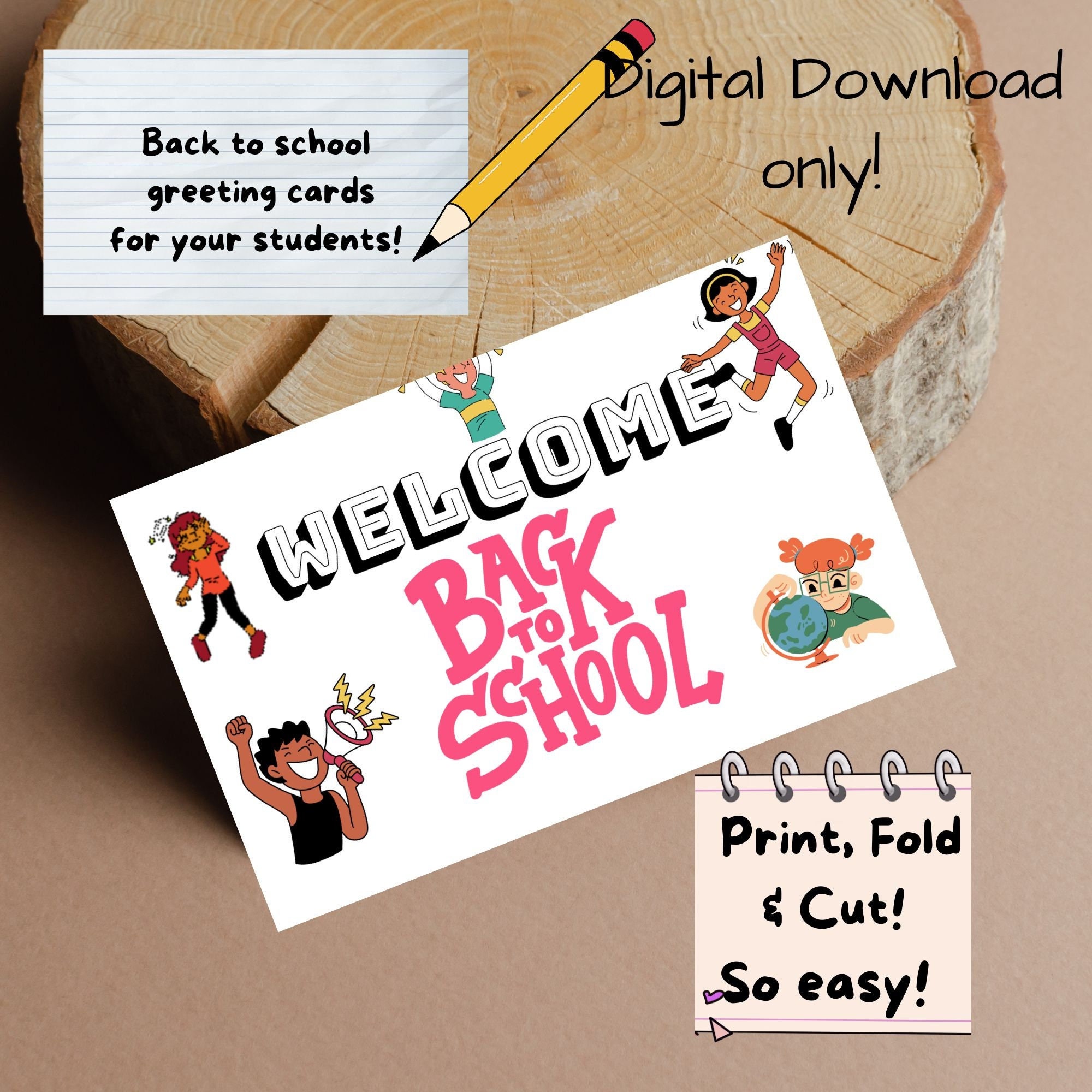 5x7 Digital Back to School Welcome Card, Send to Students - Etsy
