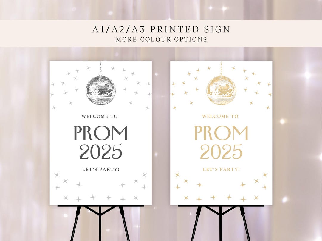Prom Welcome Sign | A1 A2 A3 Prom Decoration Party Sign School Event ...