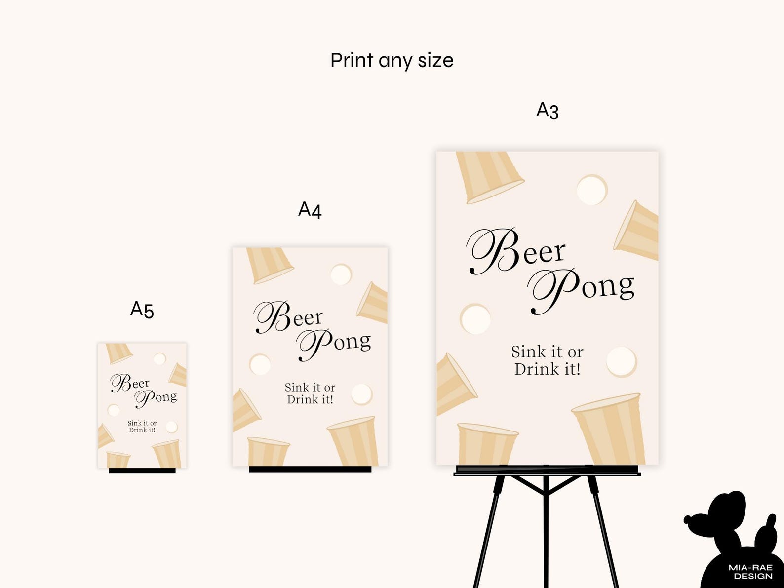 Beer Pong Sign Editable Template | Instant Digital Download | Custom ...