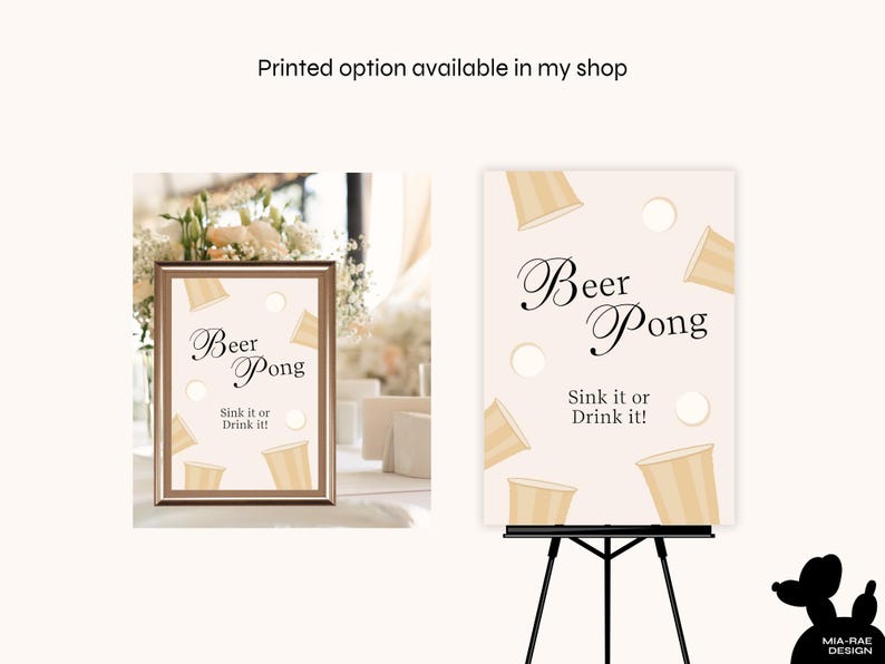 Beer Pong Sign Editable Template | Instant Digital Download | Custom ...