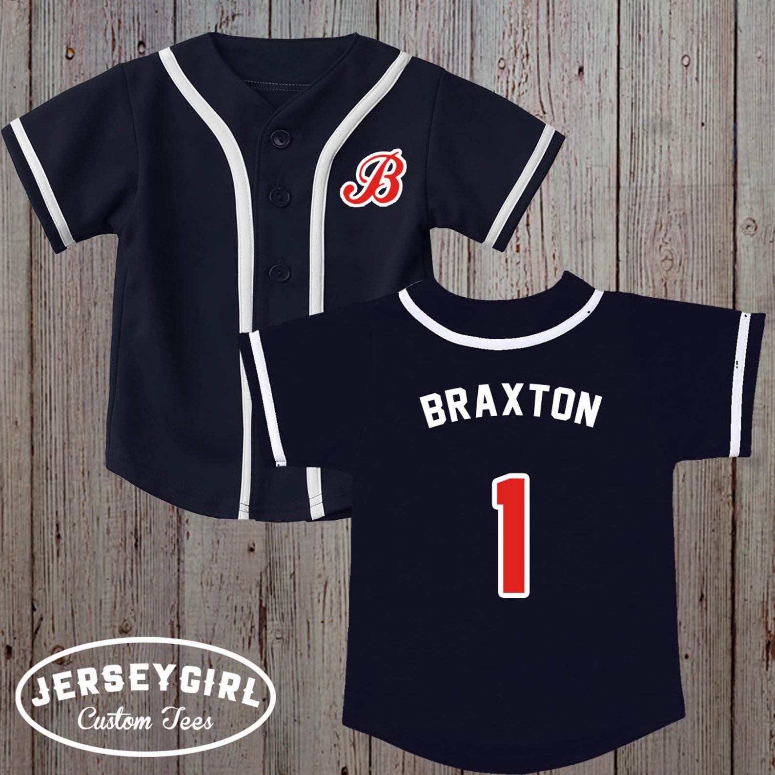 Custom Infant/toddler Navy Baseball Jersey, Customized Baby Baseball ...