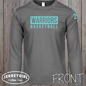 Custom Long-sleeve Basketball Practice Shirt With Name & Number ...