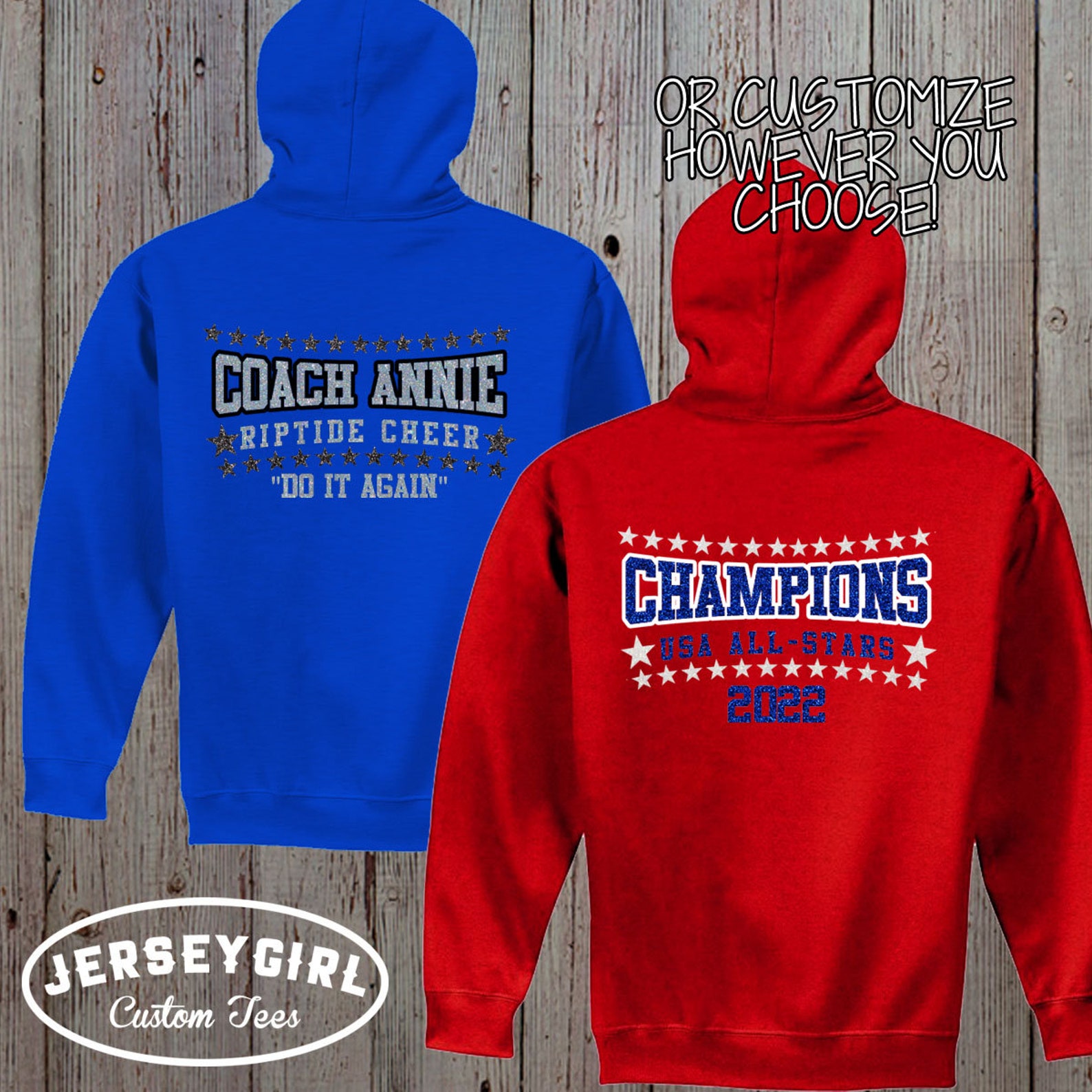 Custom Glitter Cheer Zip up Hoodie With Name & Team - Etsy