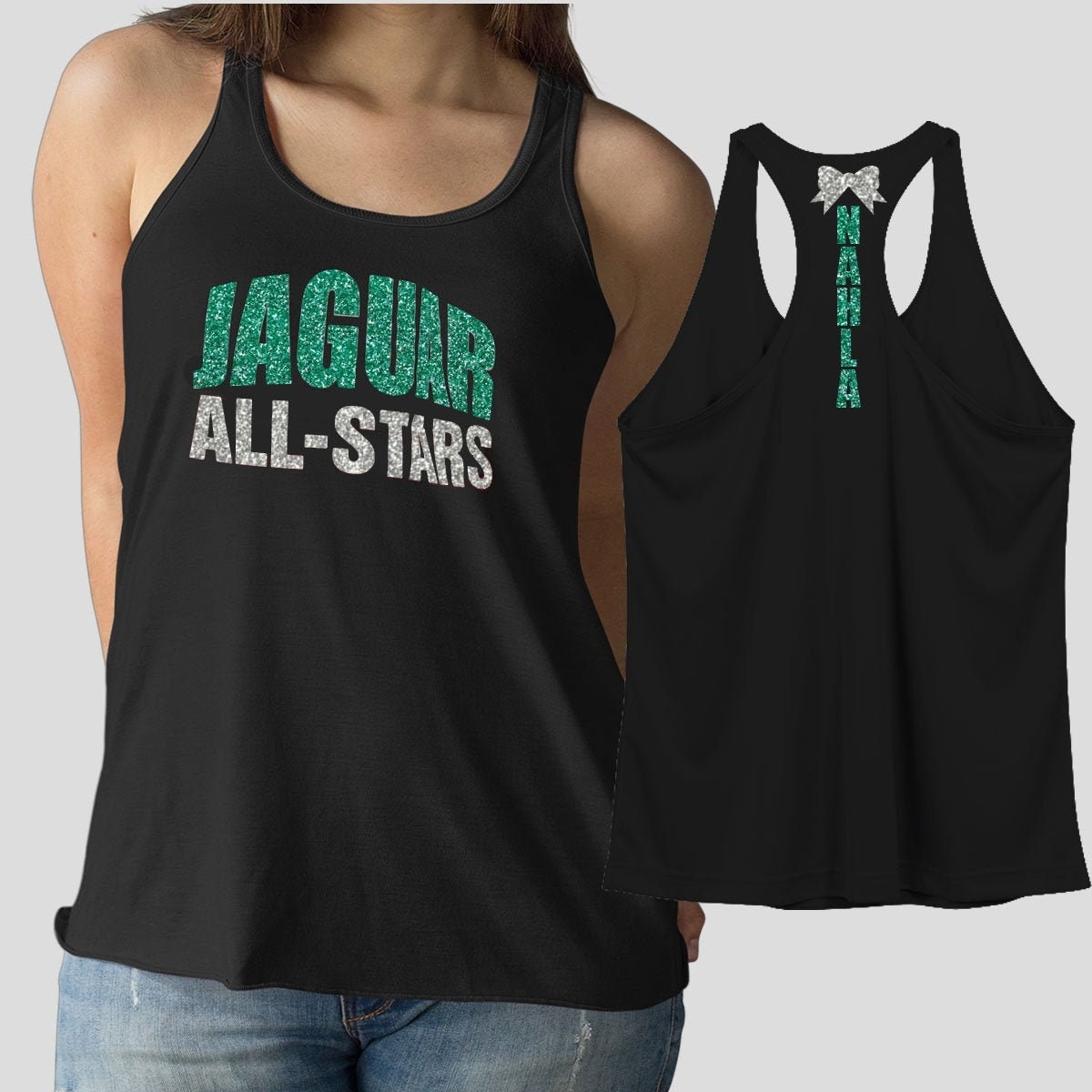 Custom Glitter Cheer Practice Tank Top With Name Customized | Etsy