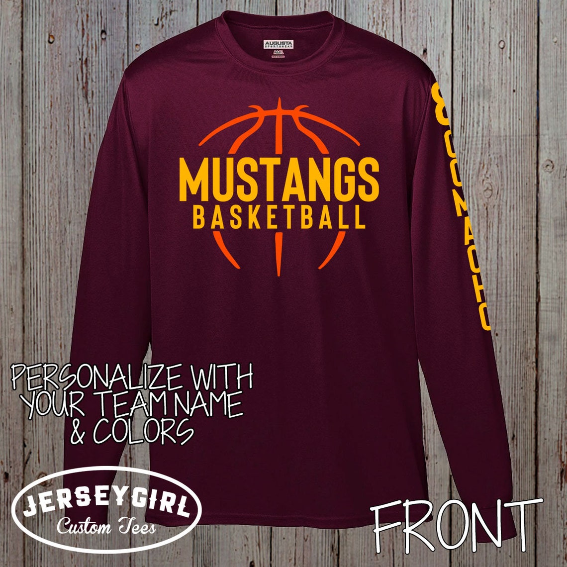 Custom Long-sleeve Basketball Shirt Personalized Long Sleeved - Etsy