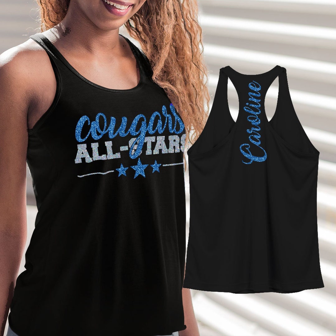 Custom Cheer Practice Tank Top | Personalized Glitter Cheerleading ...
