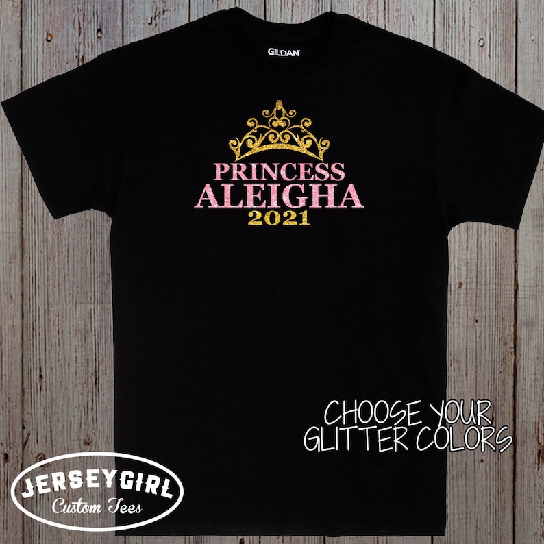 Custom Pageant Title Shirt, Glitter Tiara T-shirt With Title ...