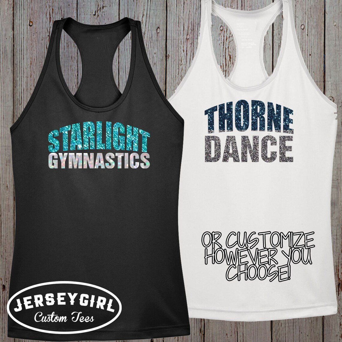 Custom Glitter Cheer Practice Tank Top With Name Customized | Etsy