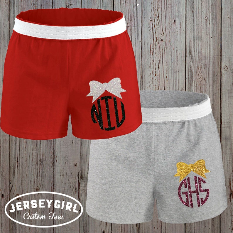 Girls/juniors Glitter Custom Cheer Monogram Shorts, Personalized Bling ...