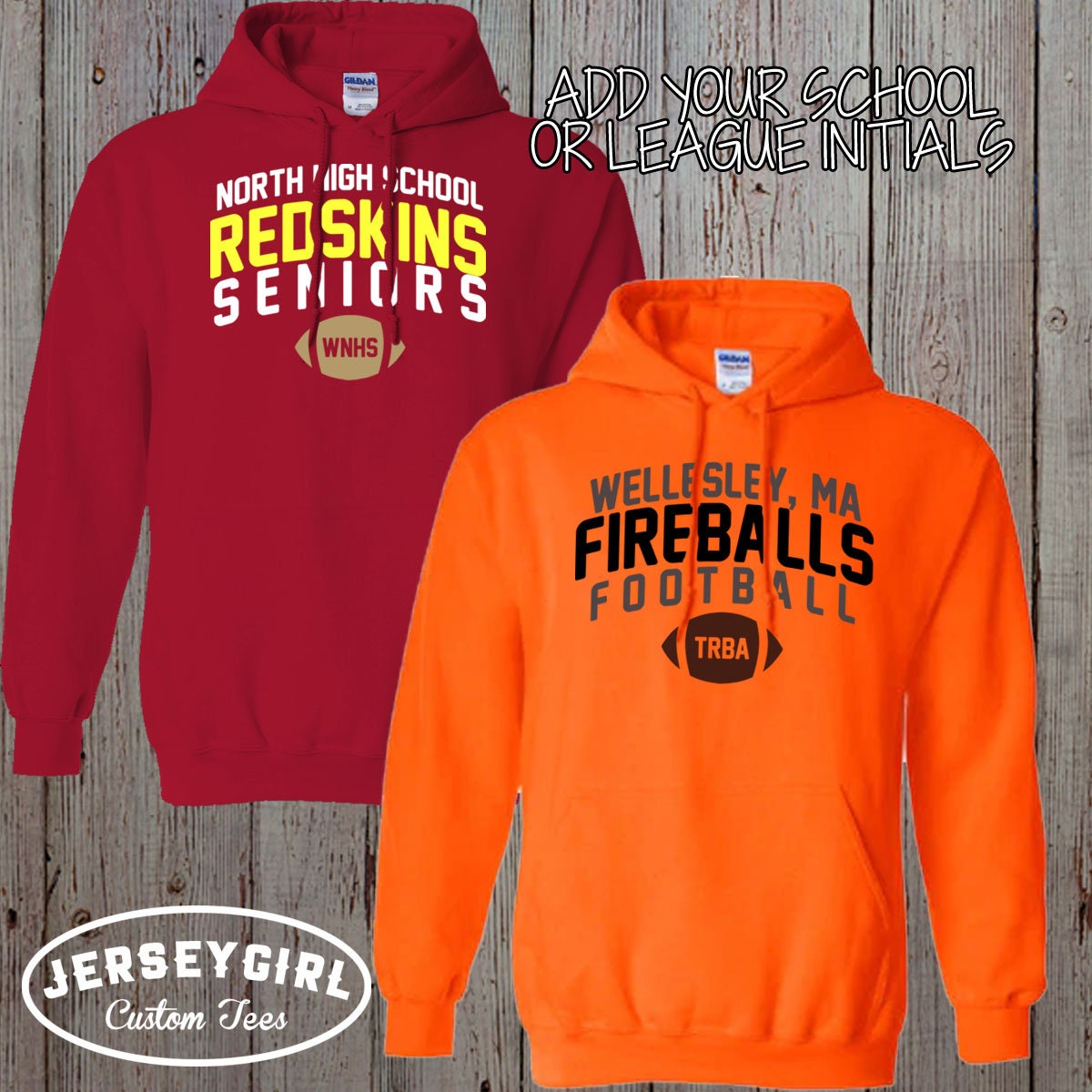 Custom High School Football Hoodie with Name & Number | Etsy