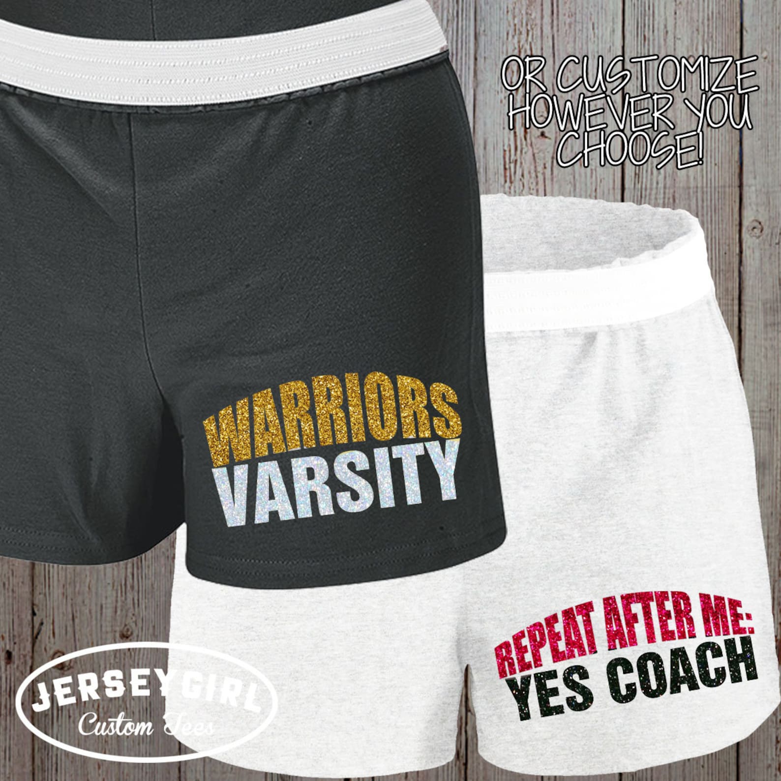 Custom Cheer Shorts With Team Name Customizable Glitter | Etsy