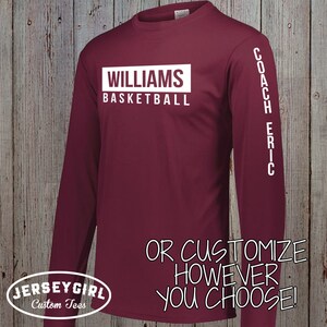 Custom Long-sleeve Basketball Practice Shirt With Name & Number ...