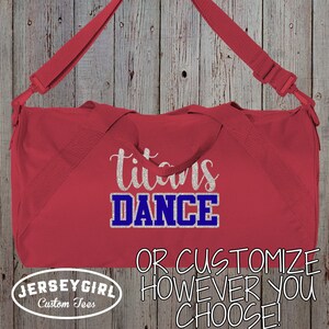 Glitter Custom Cheer Duffel Bag With Name & Team Name, Bling ...