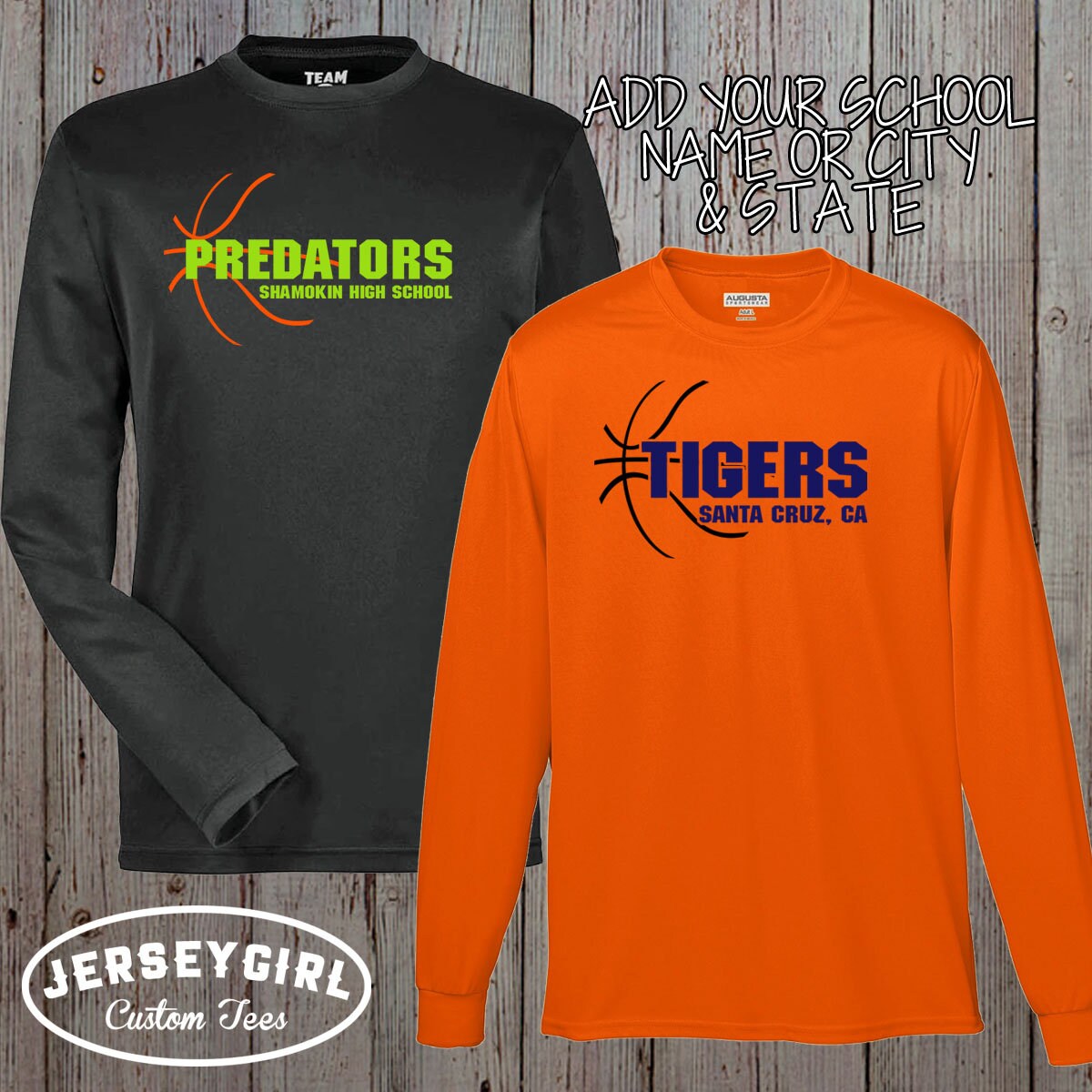 Custom Long-sleeve Basketball Shirt, Personalized Long Sleeved ...