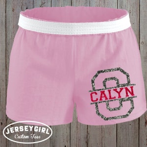 Girls/juniors Glitter Custom Cheer Monogram Shorts, Personalized ...