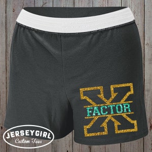 Girls/juniors Glitter Custom Cheer Monogram Shorts, Personalized ...