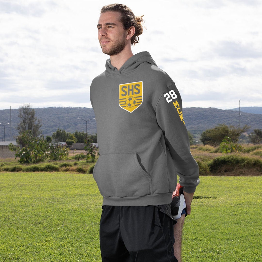 Custom High School Soccer Hoodie With Name on Sleeve, Customized Soccer ...