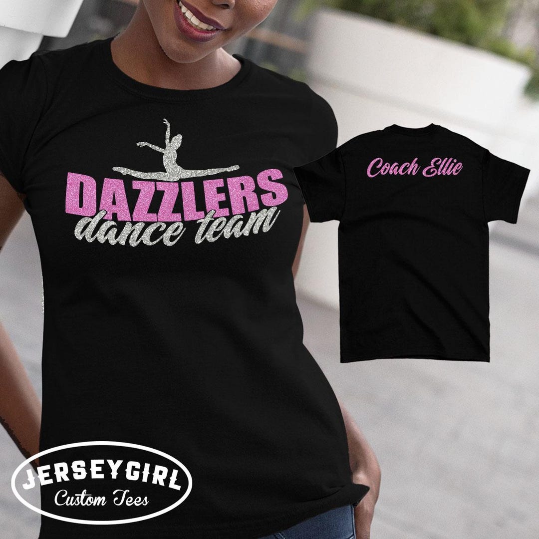 Personalized Dance Team Coach Shirt | Custom Glitter Dance Coach T ...