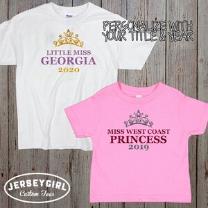 Custom Pageant Title Shirt, Glitter Tiara T-shirt With Title ...