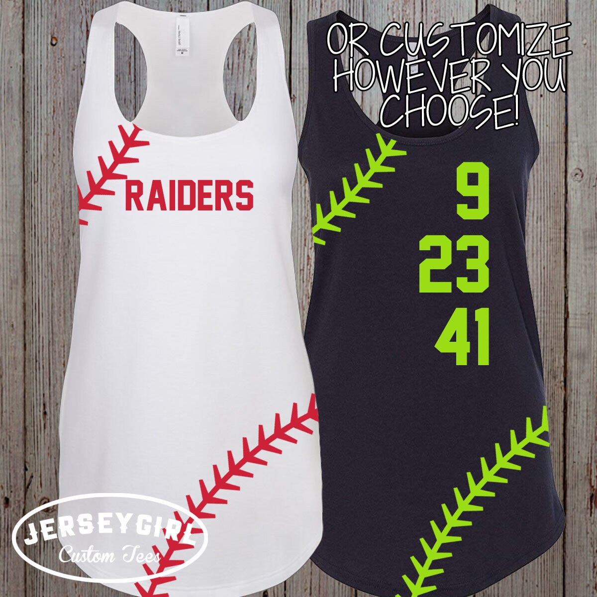 Custom Baseball Tank Laces With Number, Personalized Tank Top With ...