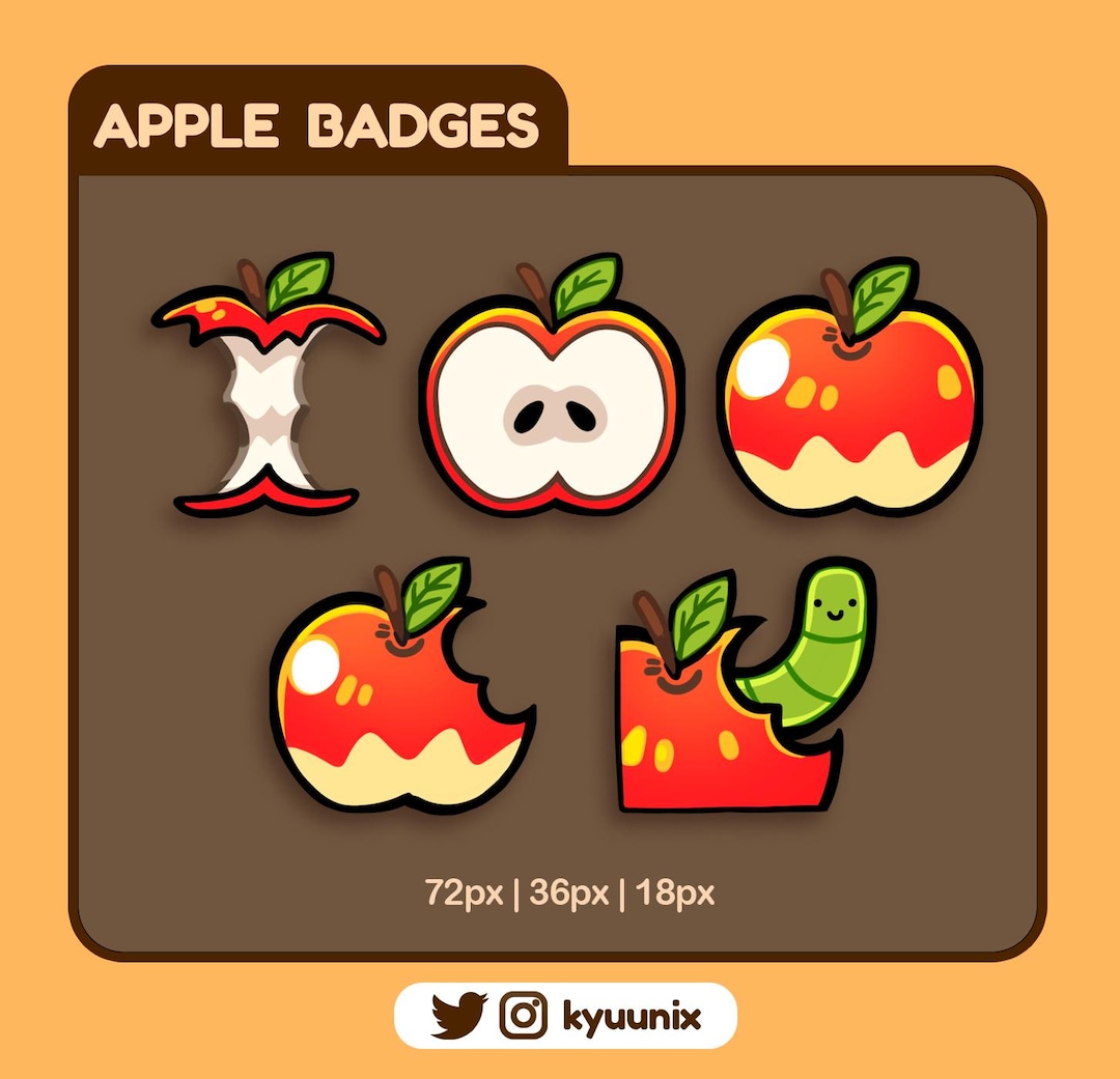 APPLE BADGES // Autumn Twitch Icons // Subscription Badge // Sub and ...