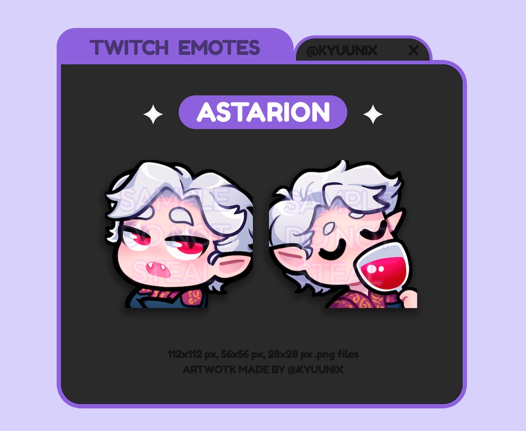 ASTARION BG3 • Twitch Emotes • Twitch Graphics - Etsy