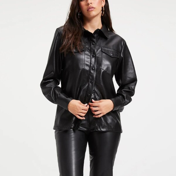 Leather Shirt - Etsy